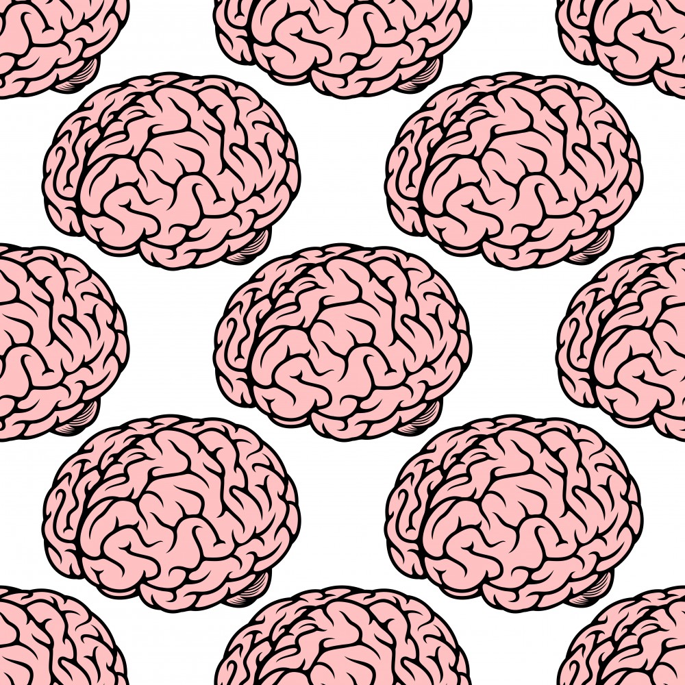Pink Human Brain Seamless Pattern Dr Cris